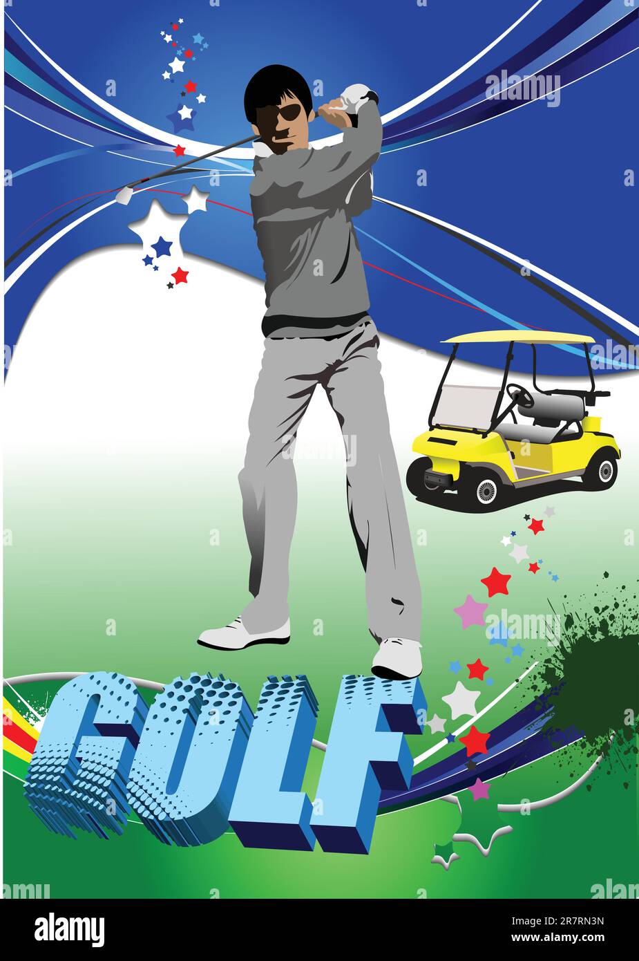 Golf players. Vector illustration Stock Vector Image & Art - Alamy