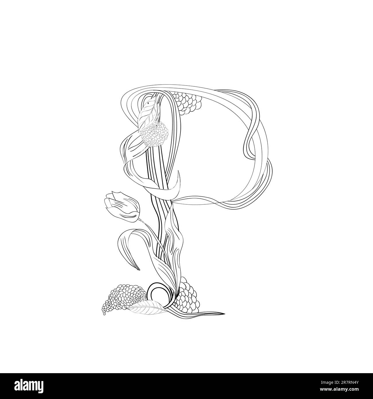 Floral font, Letter P Stock Vector Image & Art - Alamy