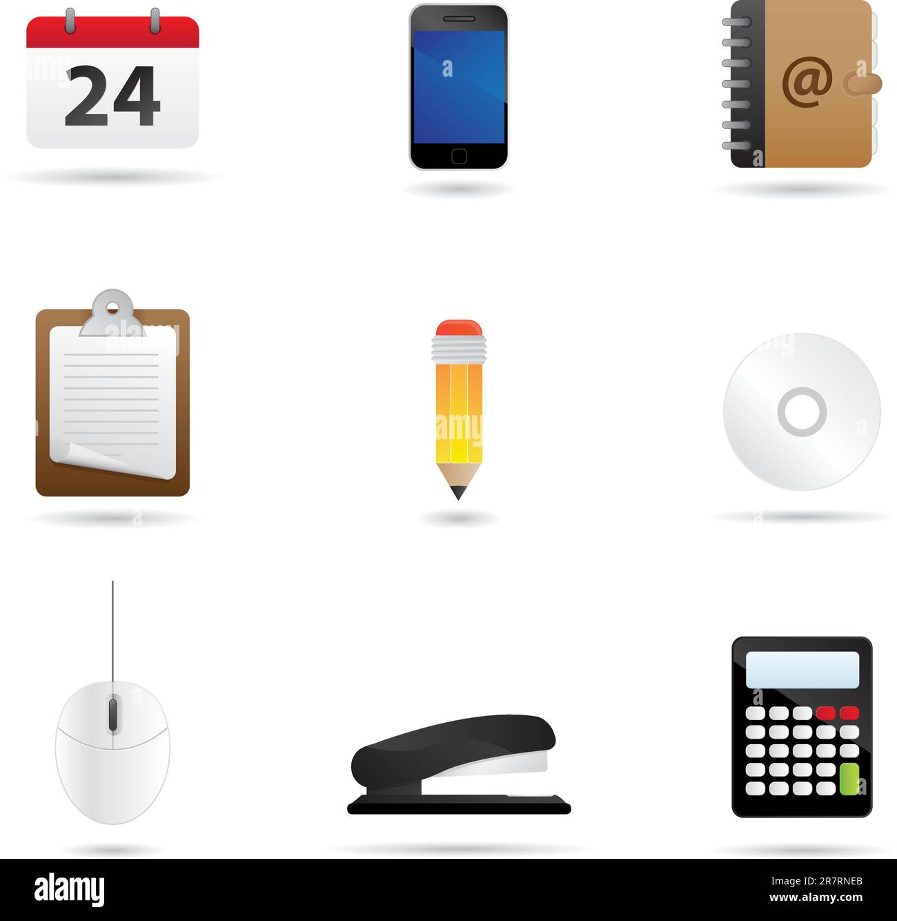 Office book pencil calculator Stock Vector Images - Alamy