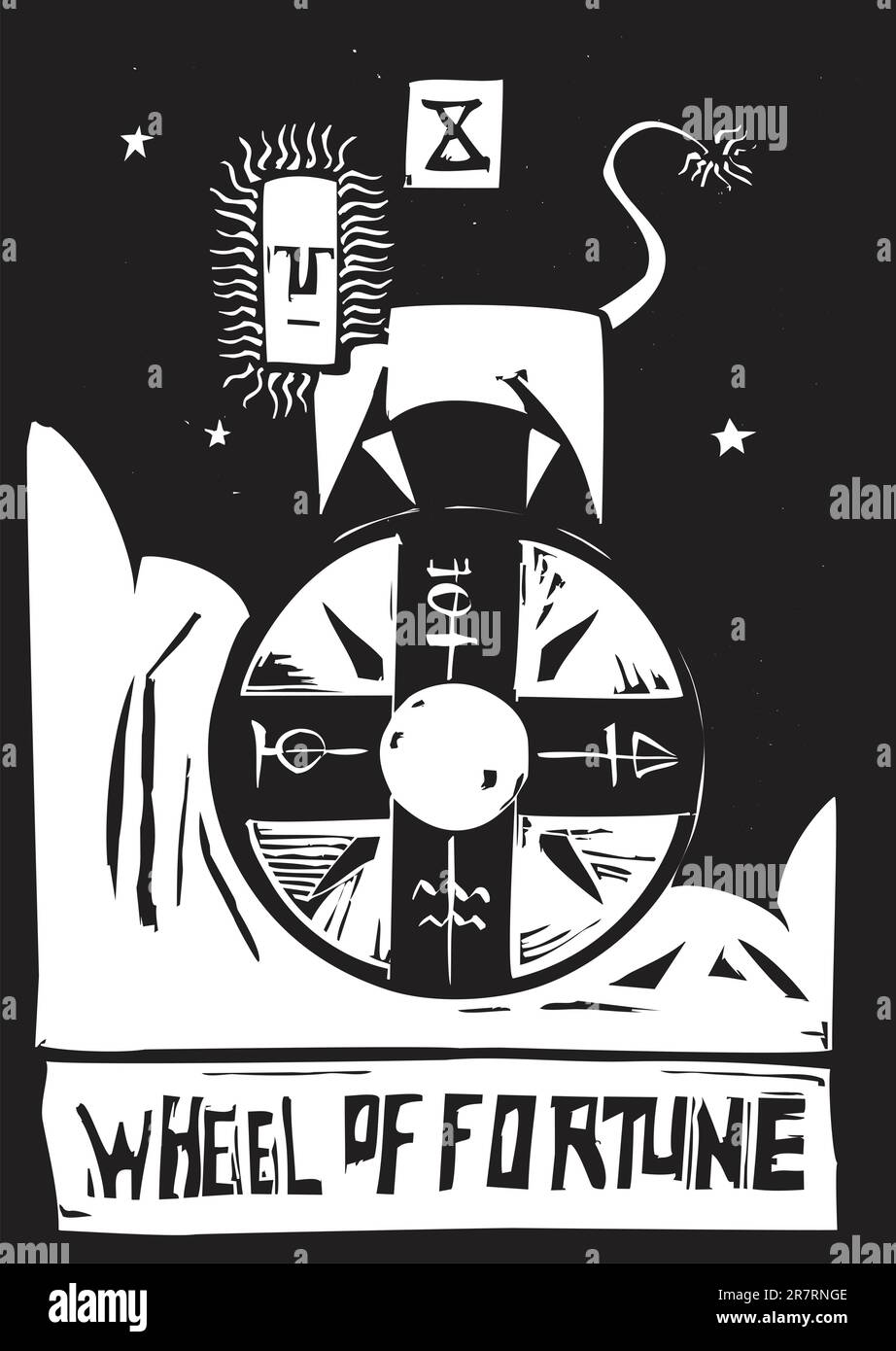 Tarot Card Major Arcana image of the Wheel Stock Vector Image & Art - Alamy