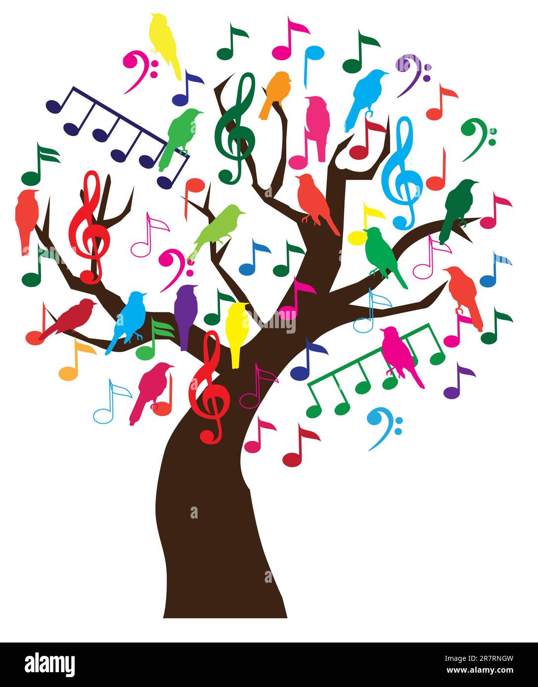 Vector illustration of a music tree Stock Vector Image & Art - Alamy
