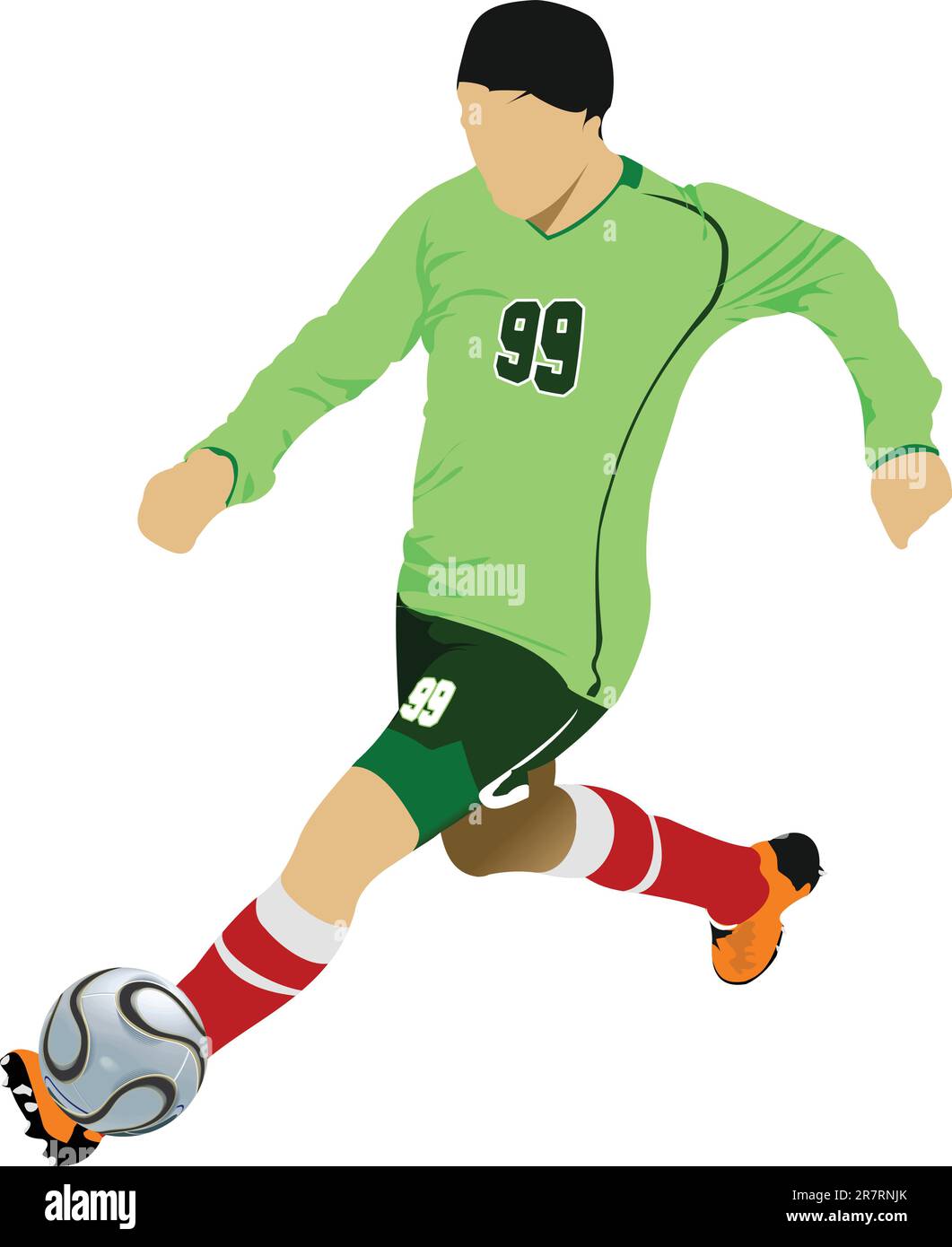 Soccer players. Colored Vector illustration for designers Stock Vector ...