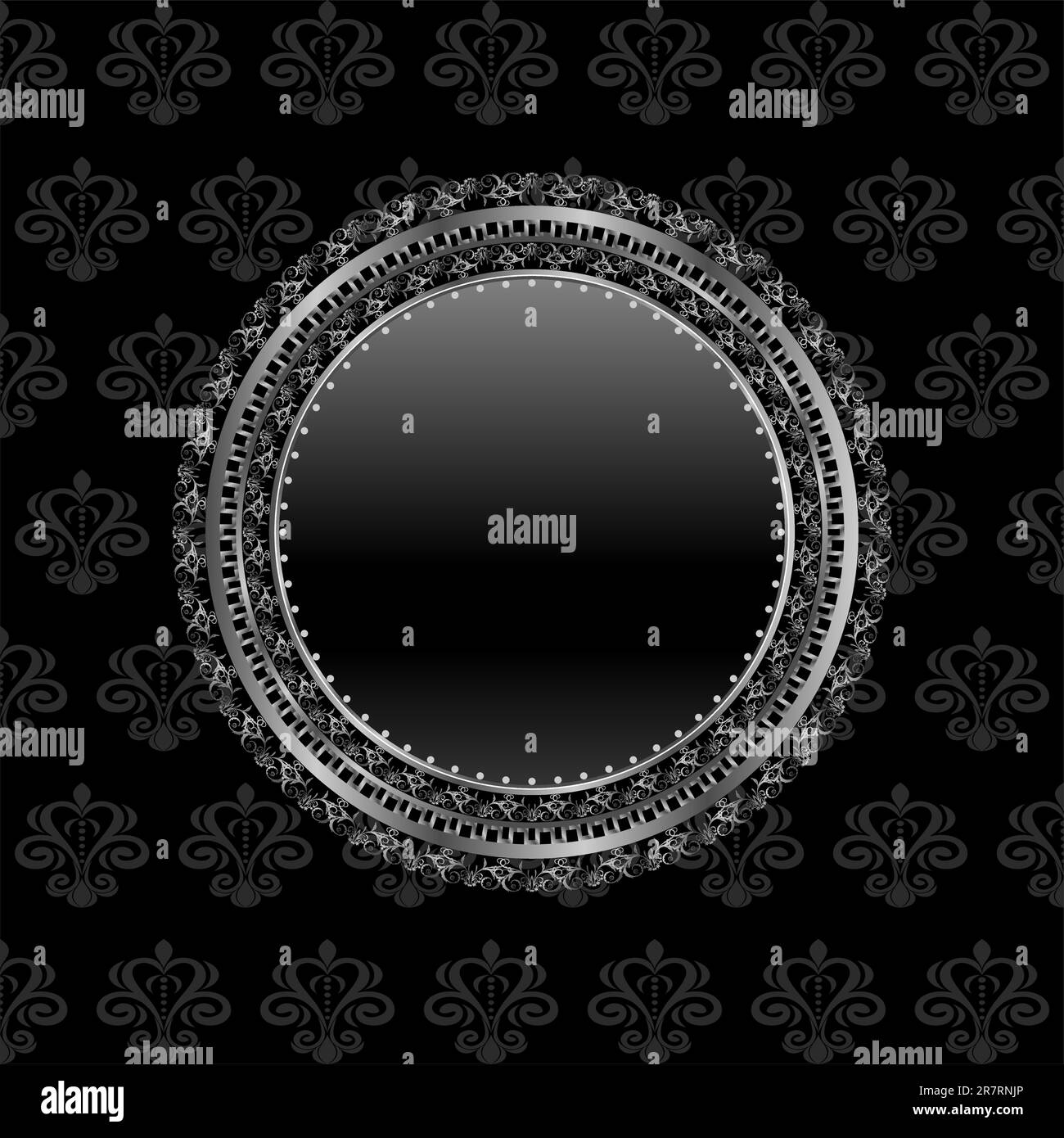 Illustration heraldic circle shield on floral background - vector Stock ...