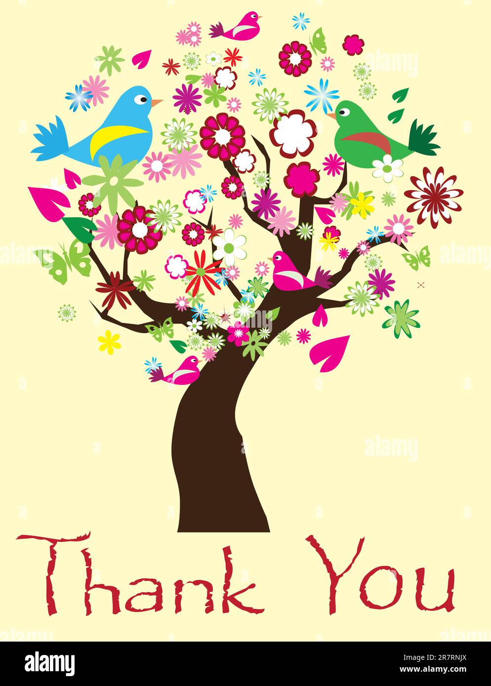 Vector illustration of a thank you card Stock Vector Image & Art - Alamy