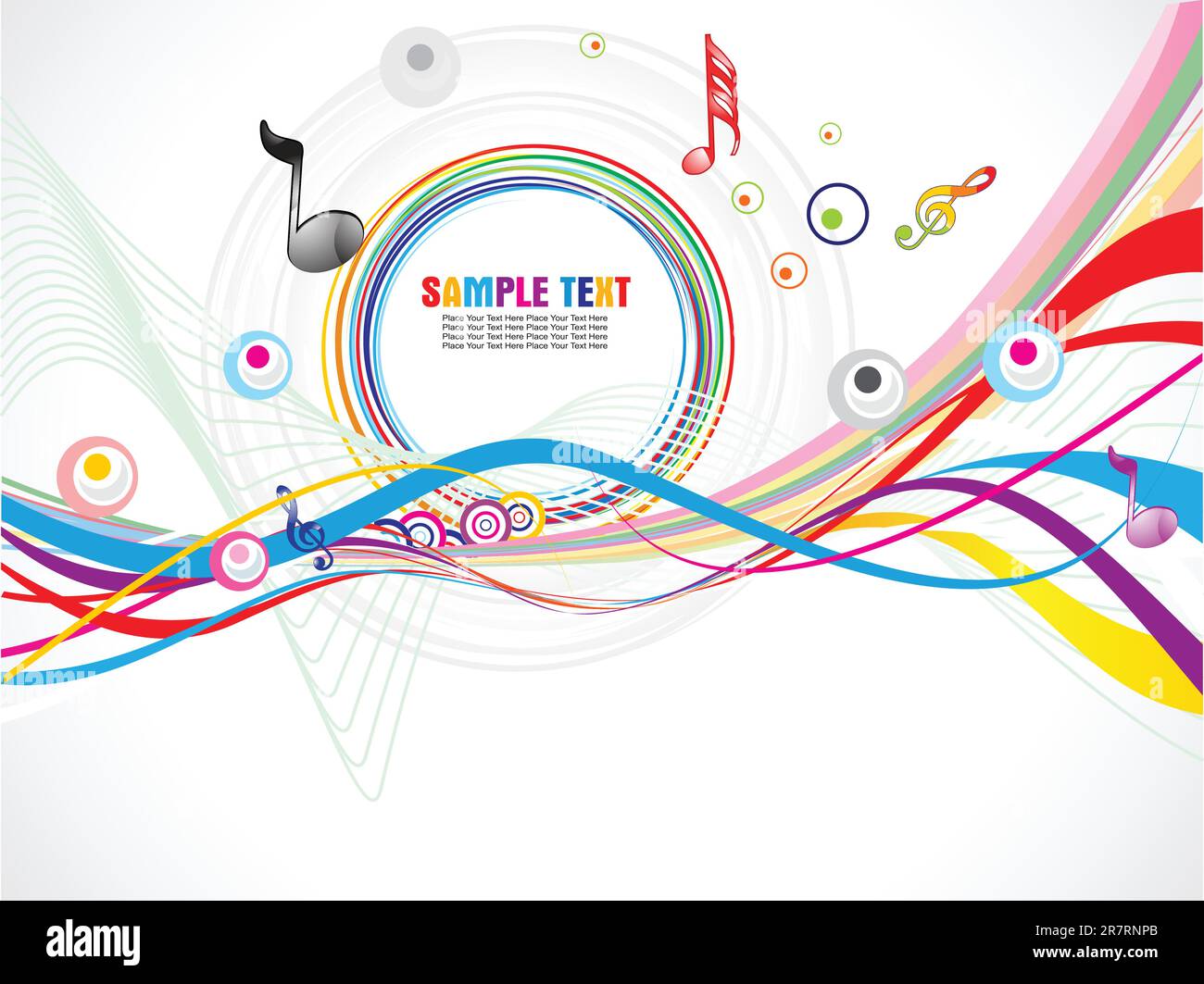 abstract musical circle waves concept vector illustration Stock Vector ...