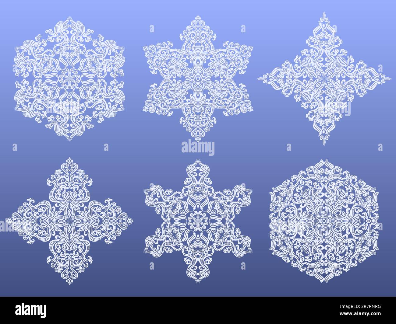 Set of decorative christmas snowflakes. Vector illustration Stock ...