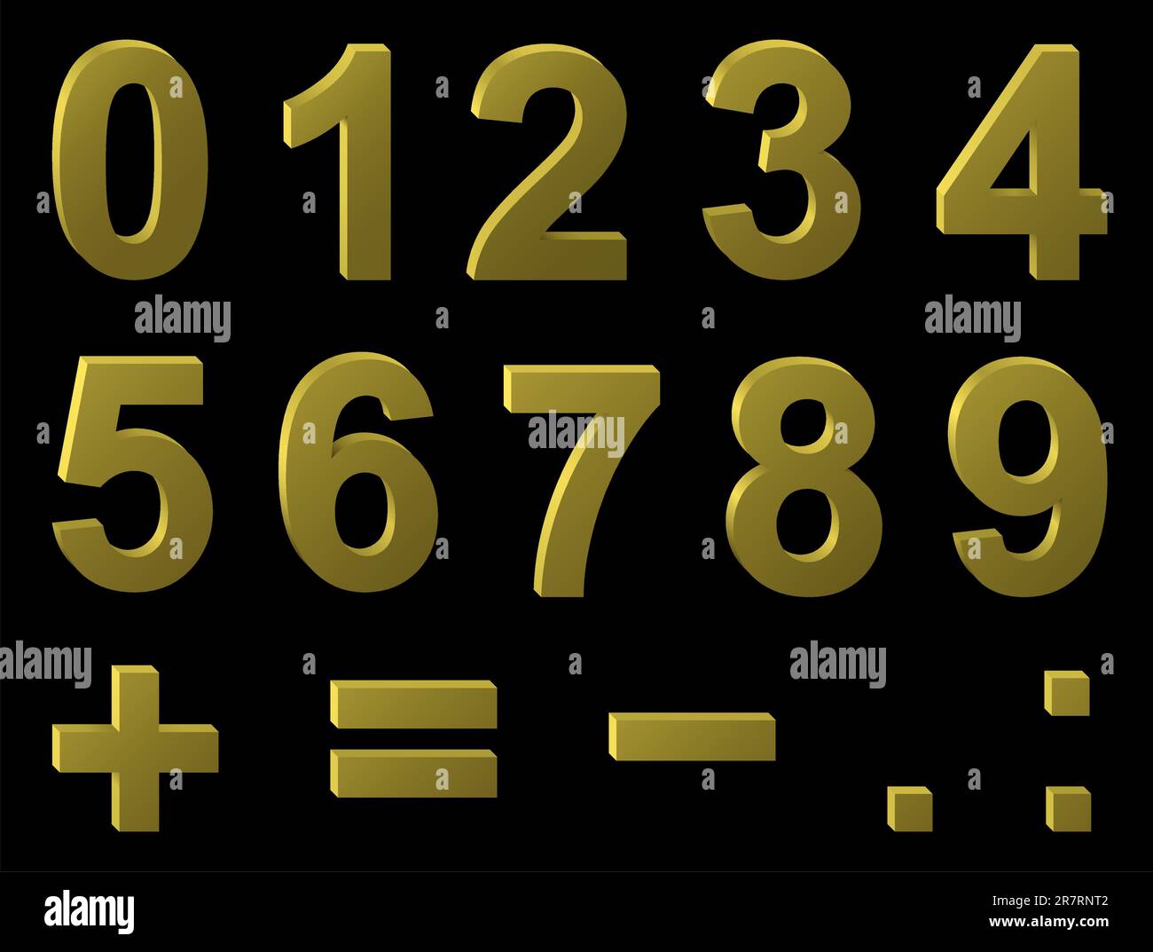 Volume metal digits AI8 compatible EPS Stock Vector Image & Art - Alamy