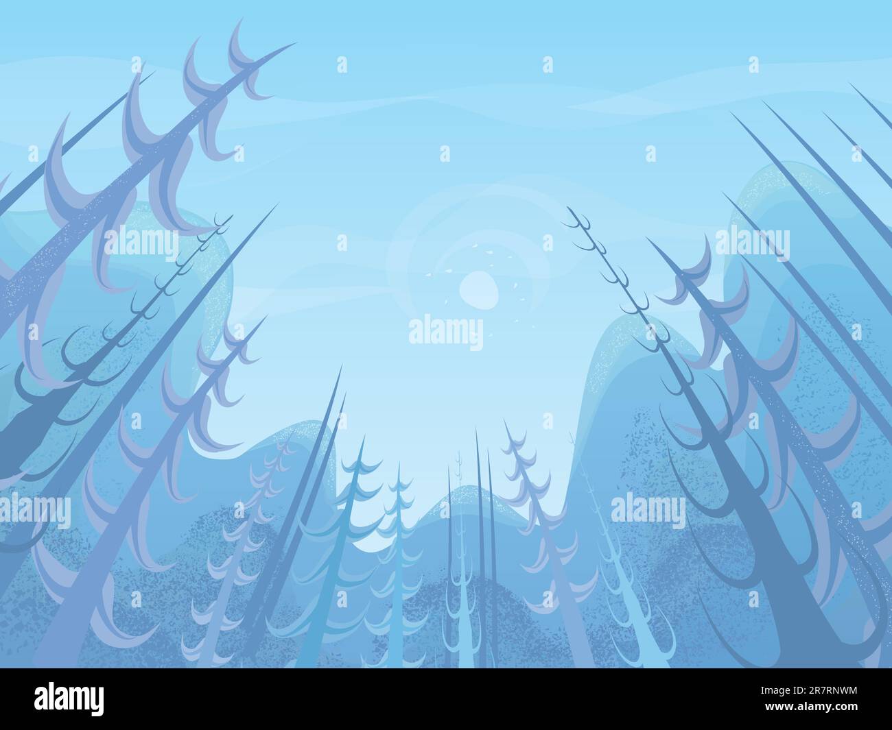 White frozen trees in Stock Vector Images - Alamy