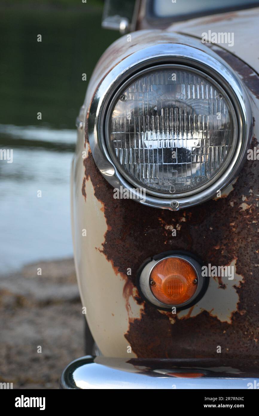 70s VW beetle headlight Stock Photo - Alamy