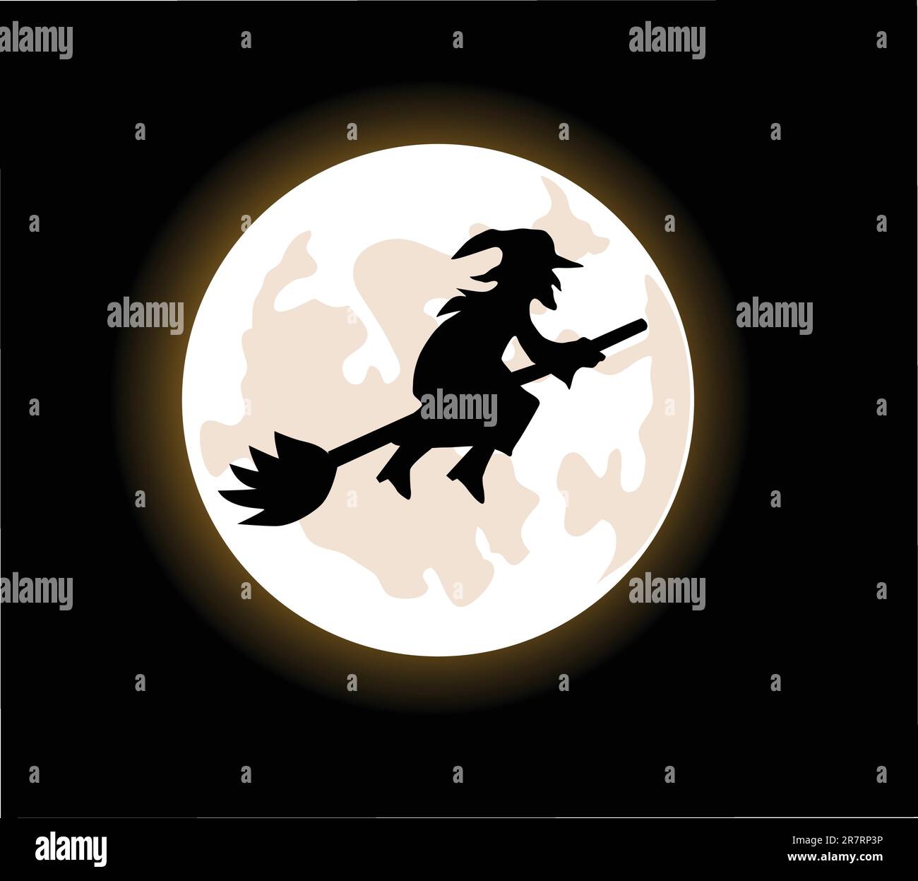 A cartoon witch flying on a broomstick Stock Vector Image & Art - Alamy