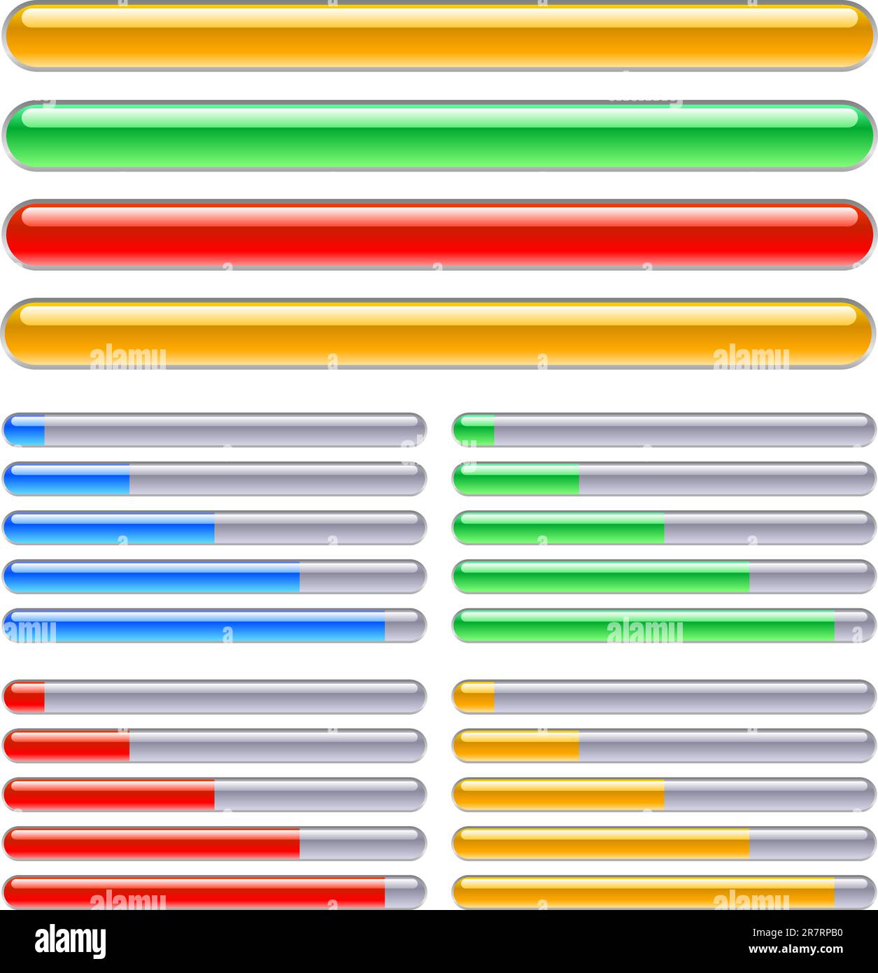 Indicator of progress in different colors. Illustration on white ...