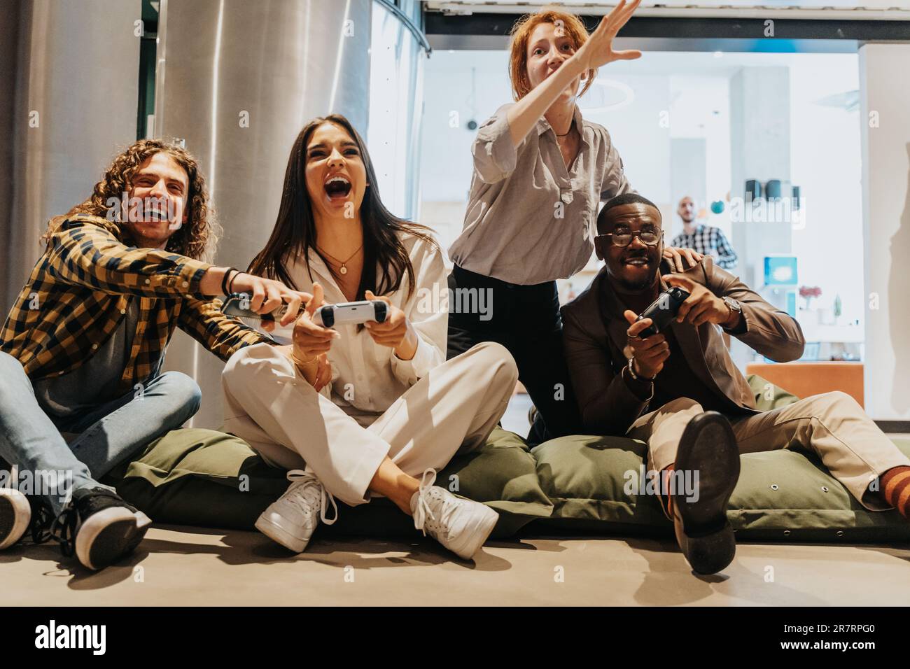 Group of multiracial, multi-ethnic coworkers having fun and laughing ...