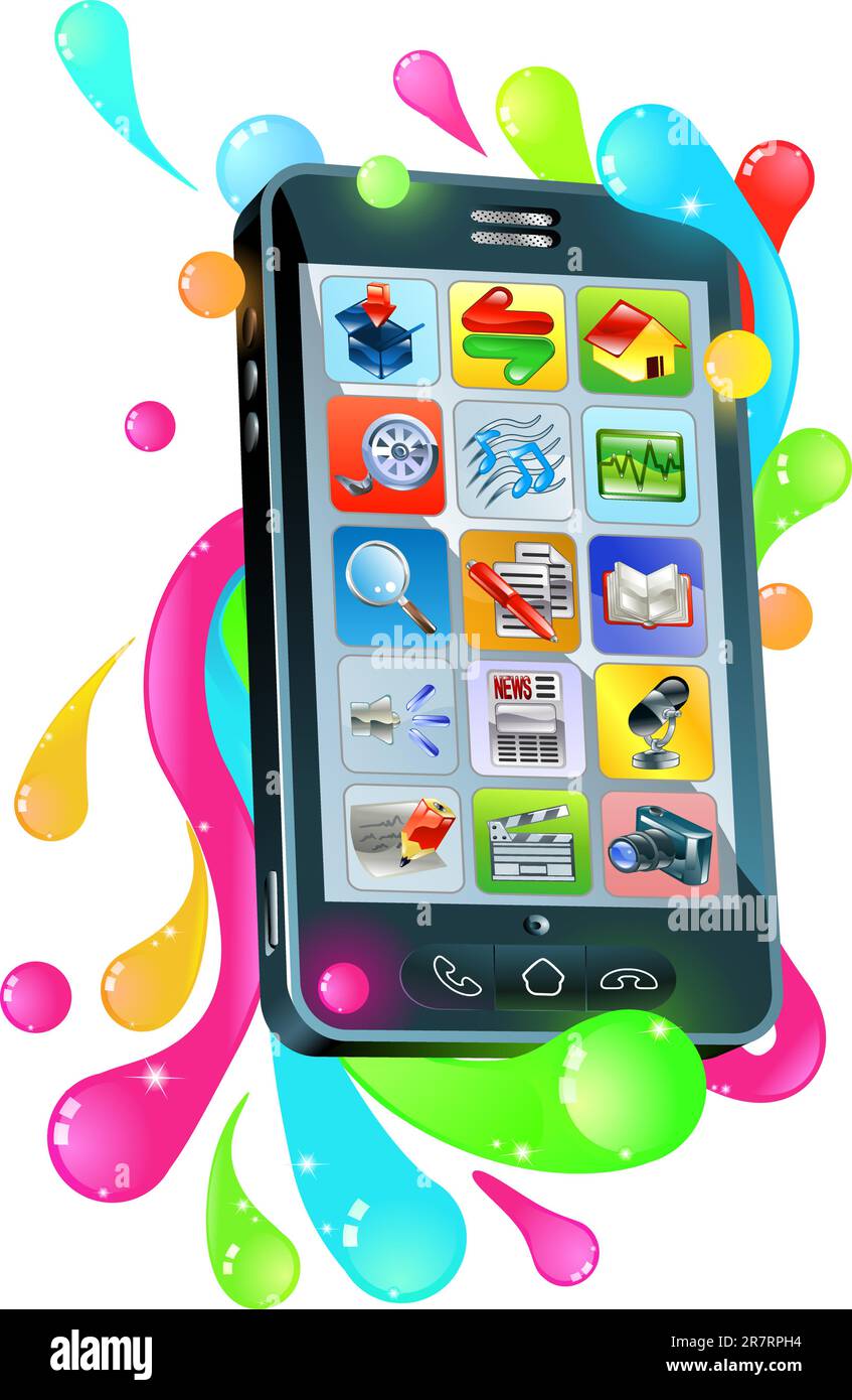 Funky modern mobile phone smartphone jelly bubble concept Stock Vector ...