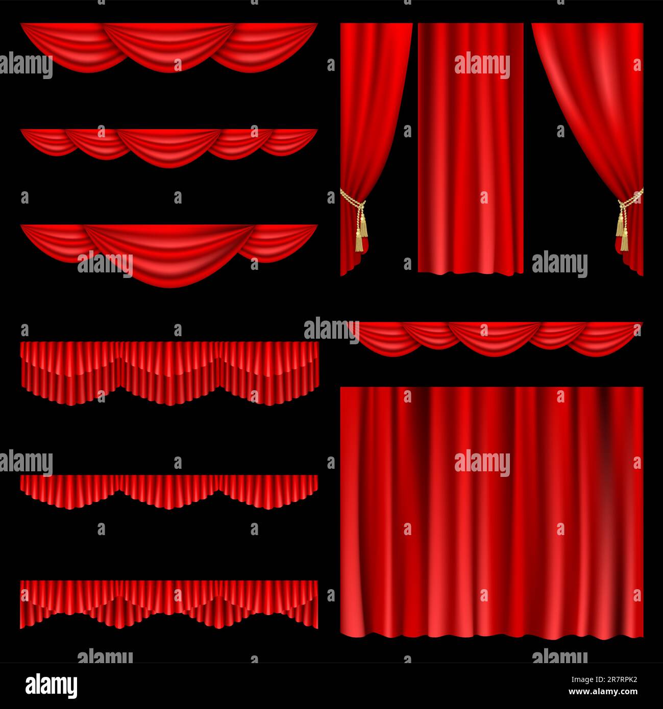 Red curtains Stock Vector Images - Alamy