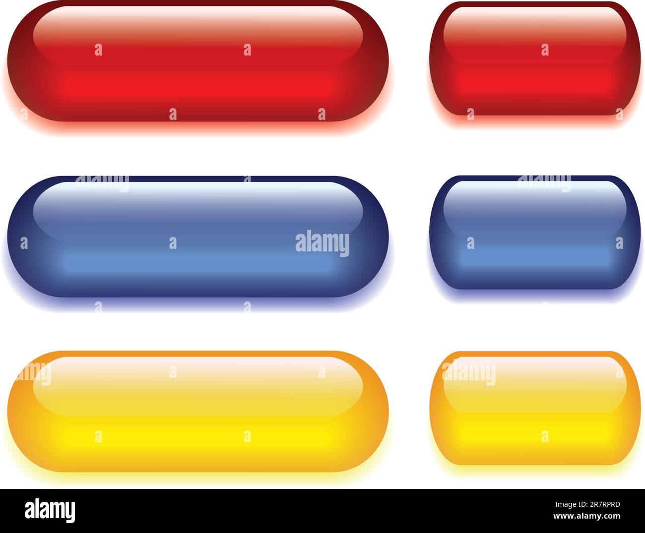 Set of six colored glass buttons: red, blue, yellow Stock Vector Image ...