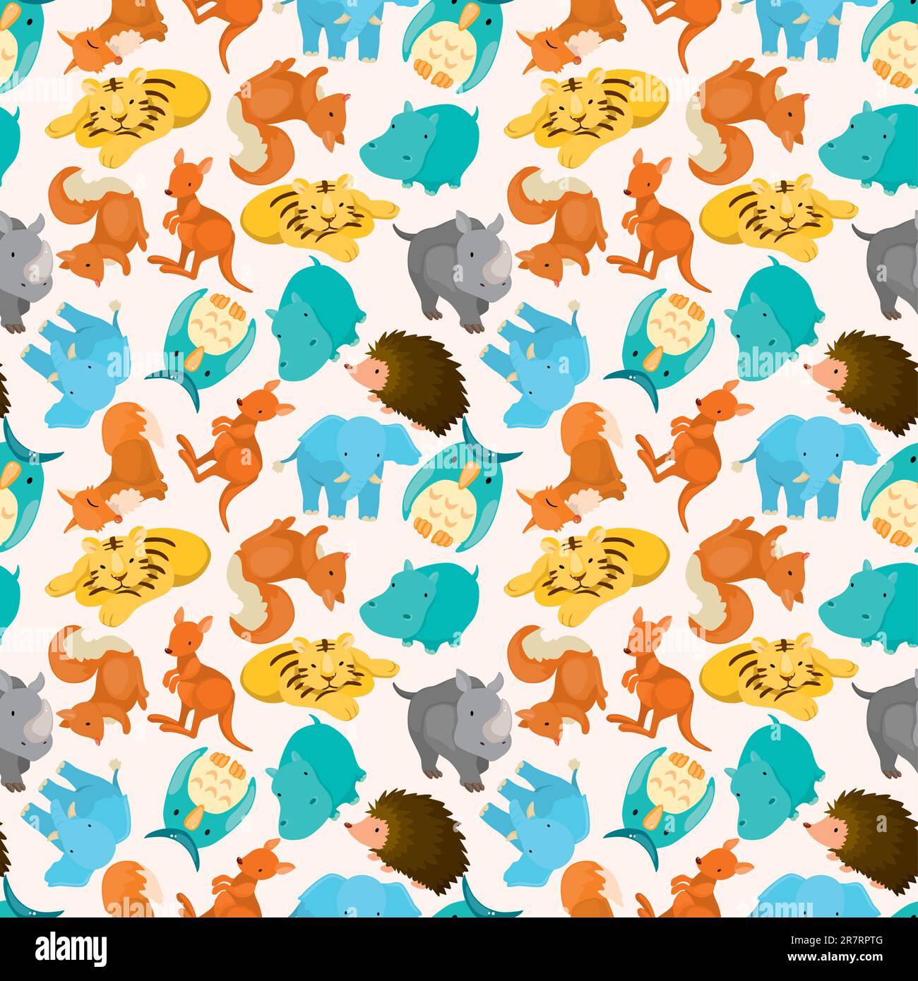 seamless cartoon animal pattern Stock Vector Image & Art - Alamy