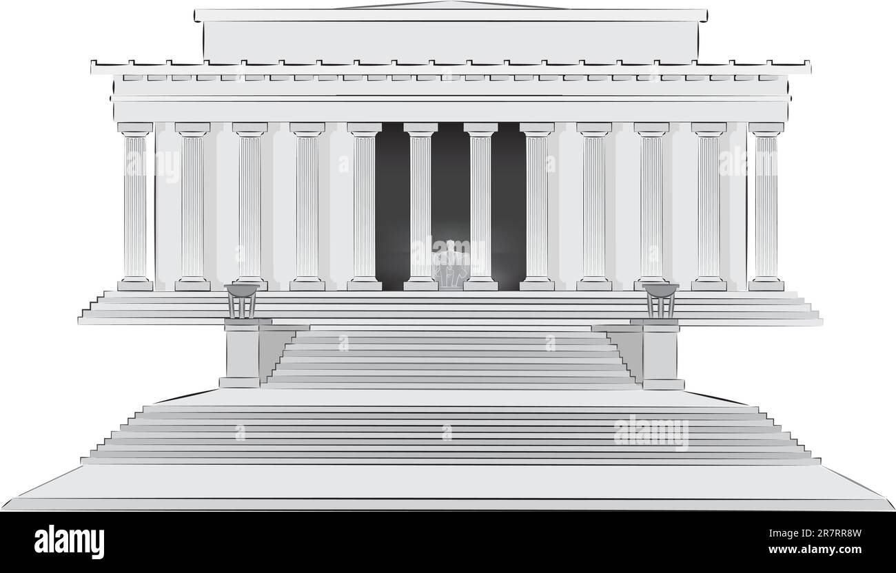 Lincoln Memorial center vector illustration Stock Vector Image & Art ...