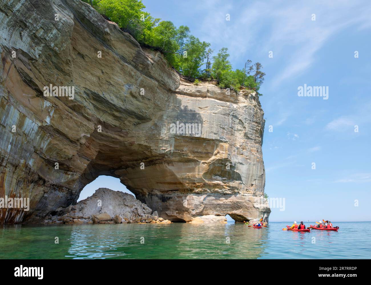 View of Grand Portal. Exploring with a kayak, Pictured Rocks National ...