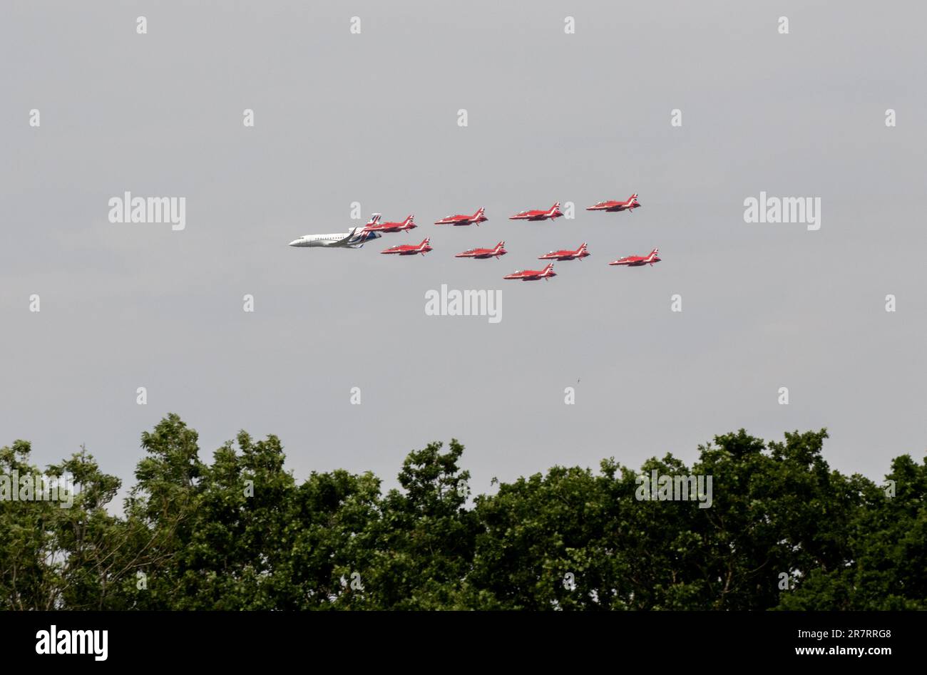 Brentwood, UK. , . Flypast seen over Essex for His majesty King Charles ...