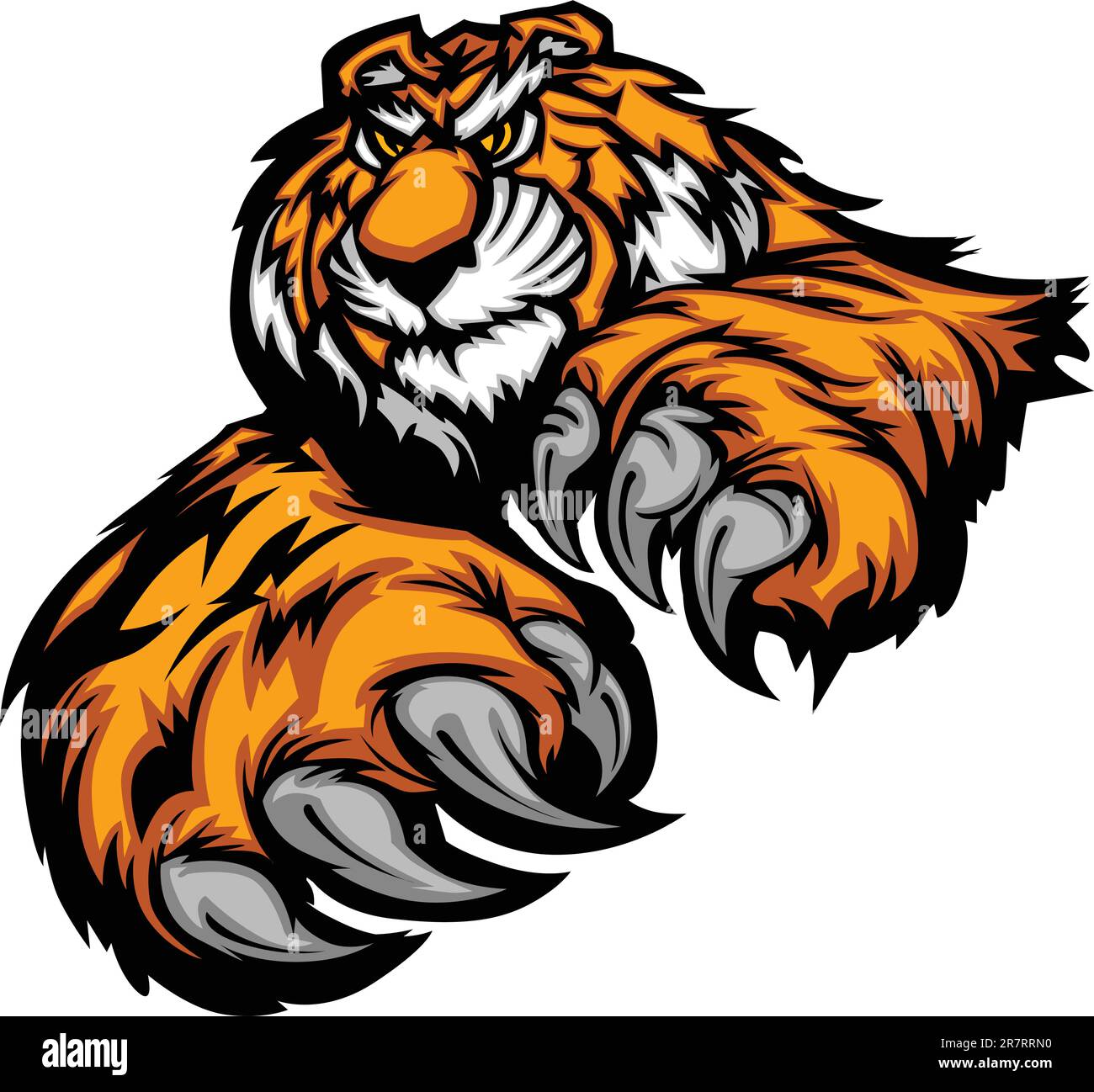Tiger Mascot Reaching with Claws and Paws Vector Image Stock Vector ...