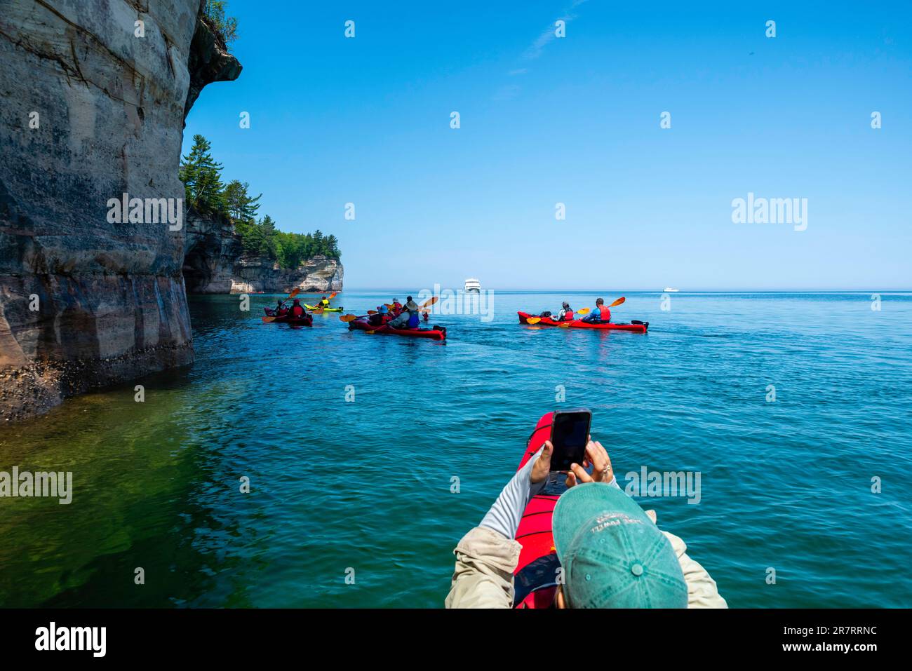 Exploring with a kayak, Pictured Rocks National Lakeshore, Munising ...