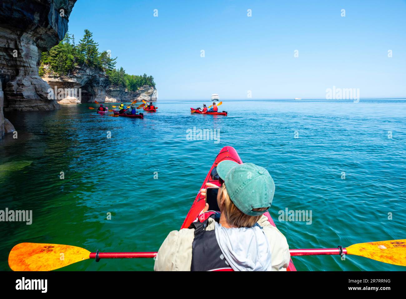Exploring with a kayak, Pictured Rocks National Lakeshore, Munising ...
