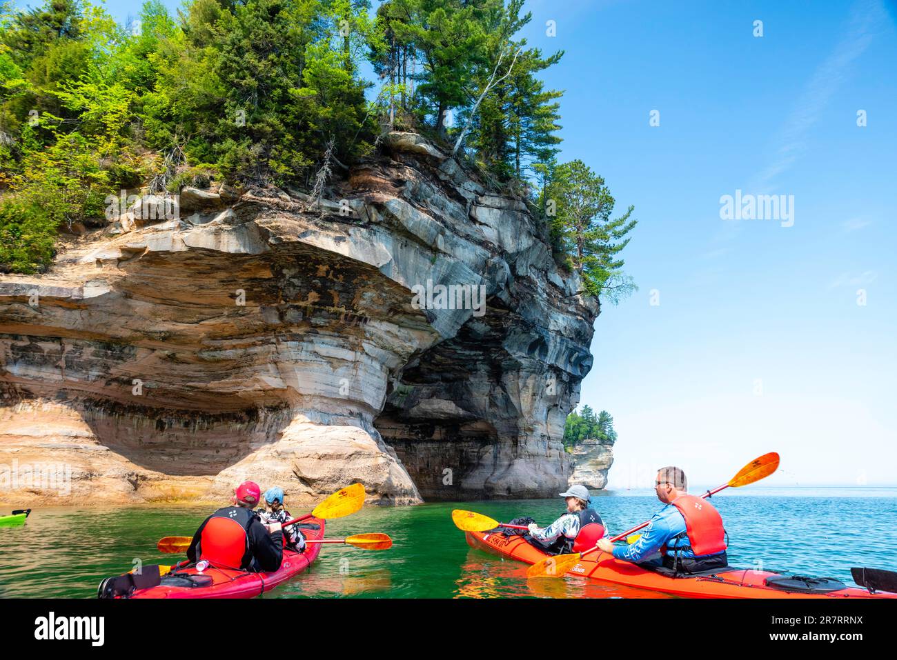 Exploring with a kayak, Pictured Rocks National Lakeshore, Munising ...