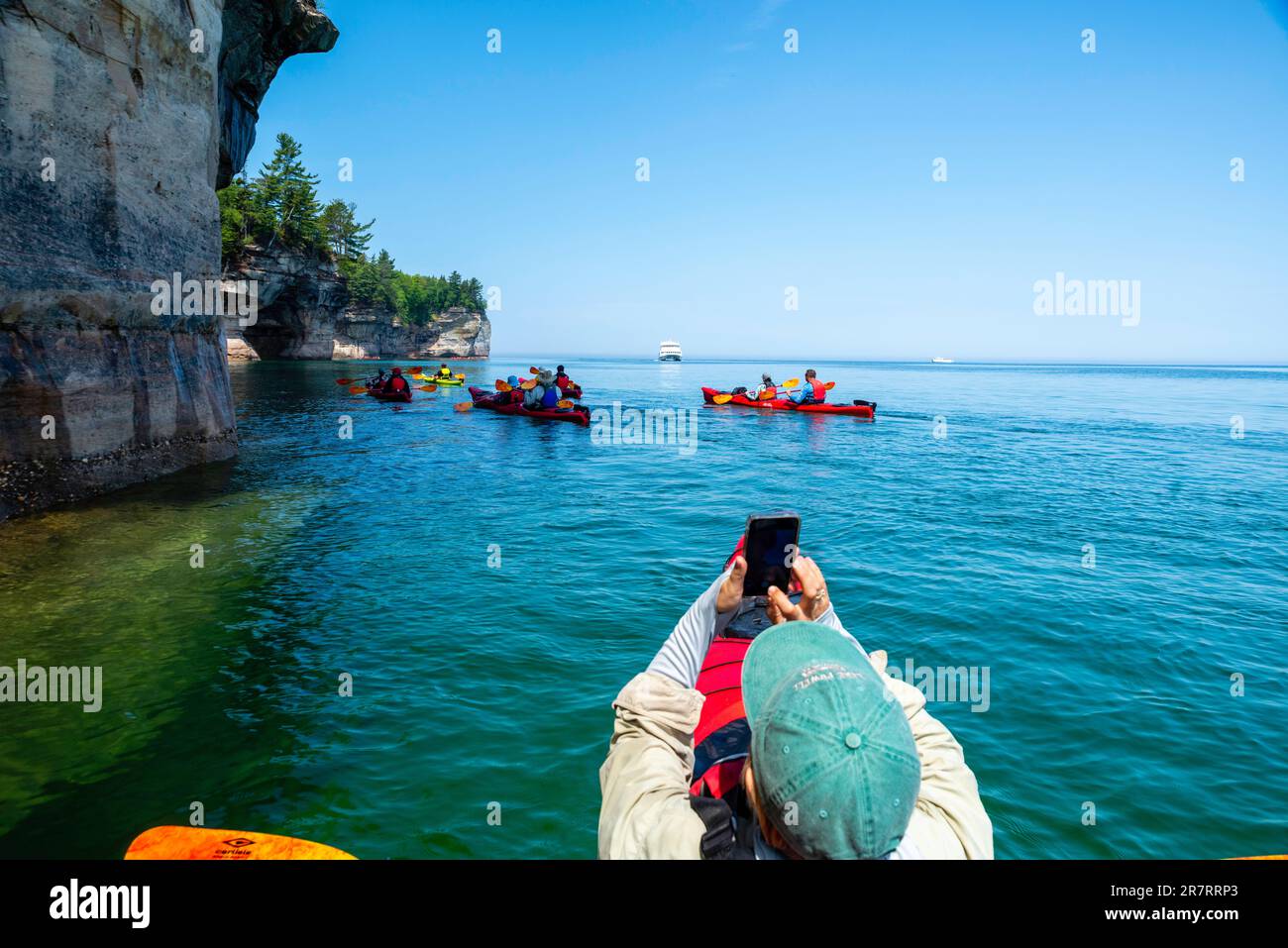 Exploring with a kayak, Pictured Rocks National Lakeshore, Munising ...