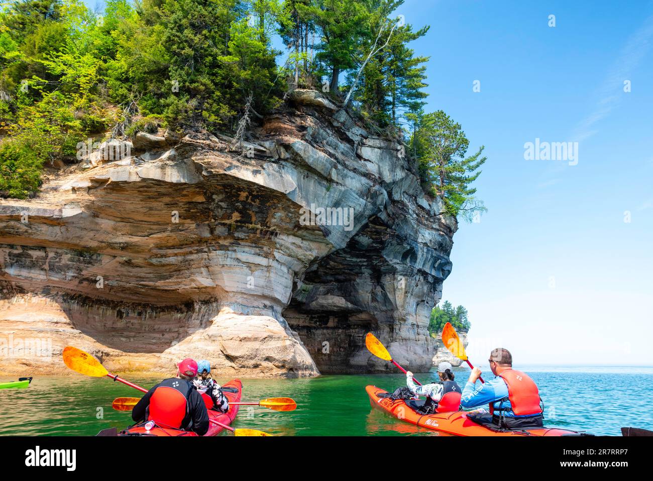 Exploring with a kayak, Pictured Rocks National Lakeshore, Munising ...