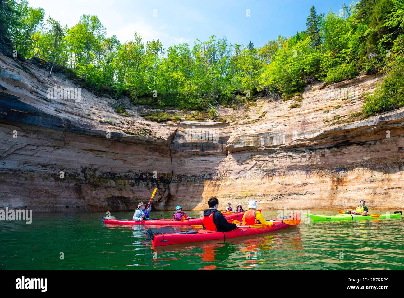 Exploring with a kayak, Pictured Rocks National Lakeshore, Munising ...