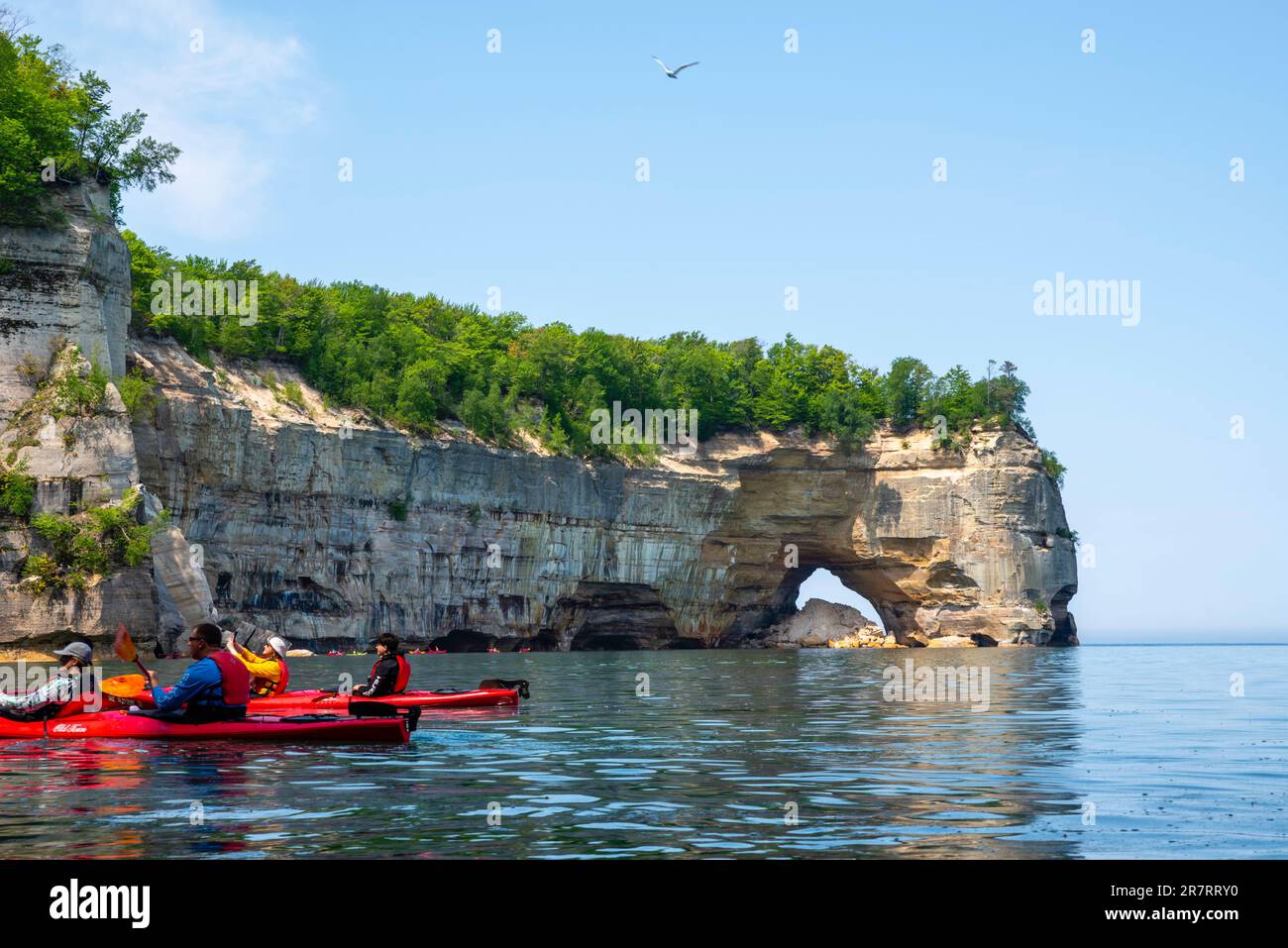 View of Grand Portal. Exploring with a kayak, Pictured Rocks National ...