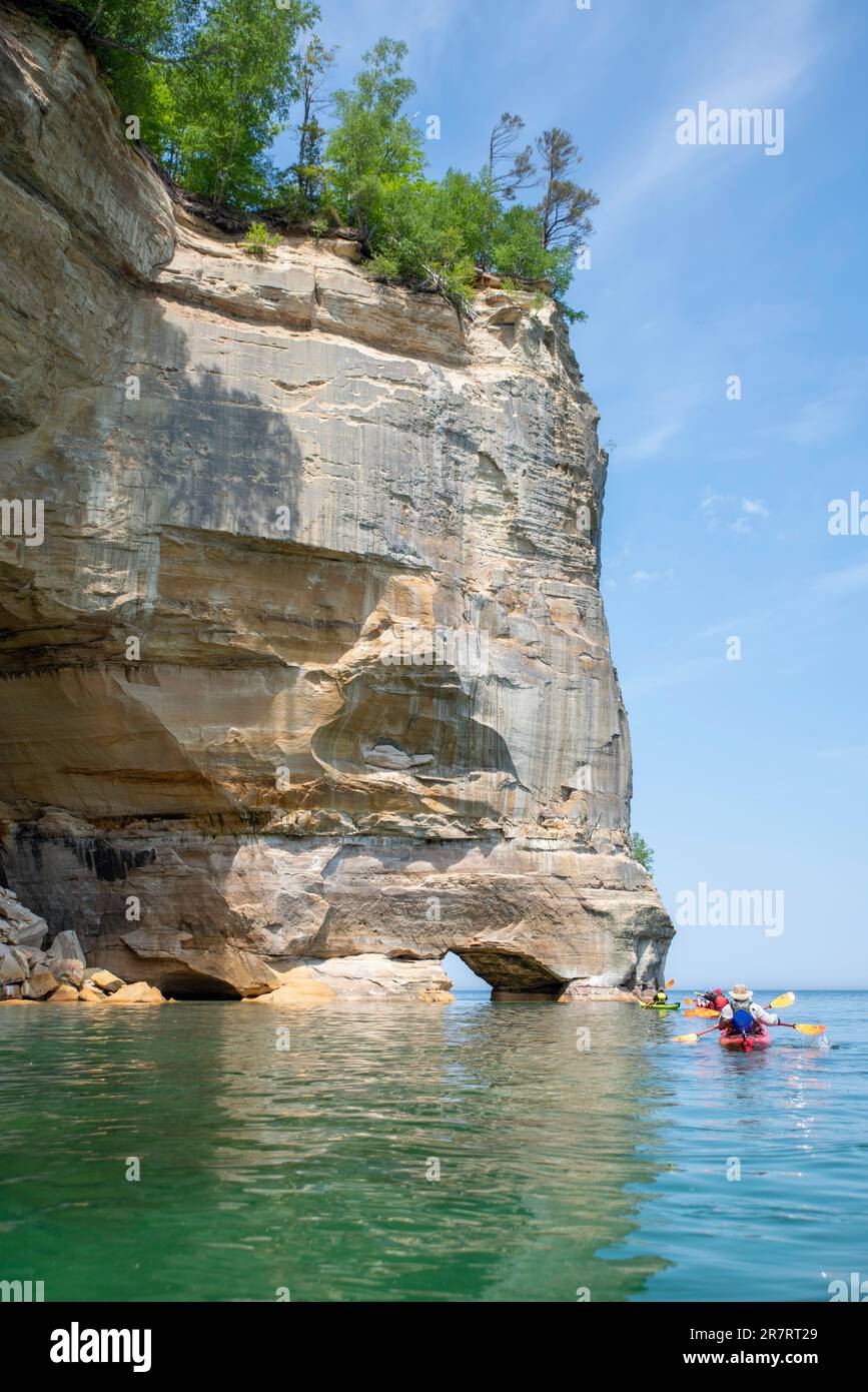 View of Grand Portal. Exploring with a kayak, Pictured Rocks National ...