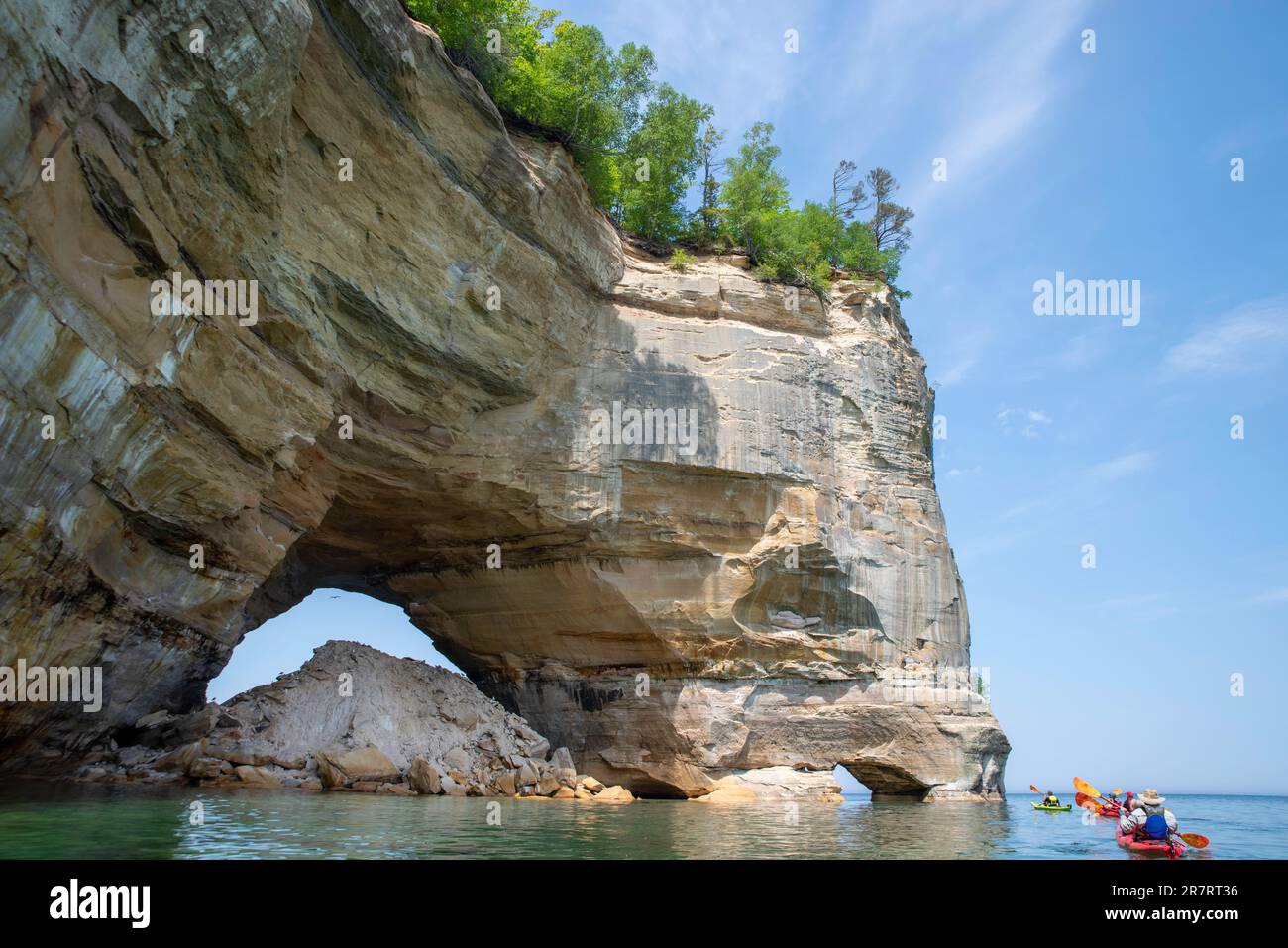 View of Grand Portal. Exploring with a kayak, Pictured Rocks National ...