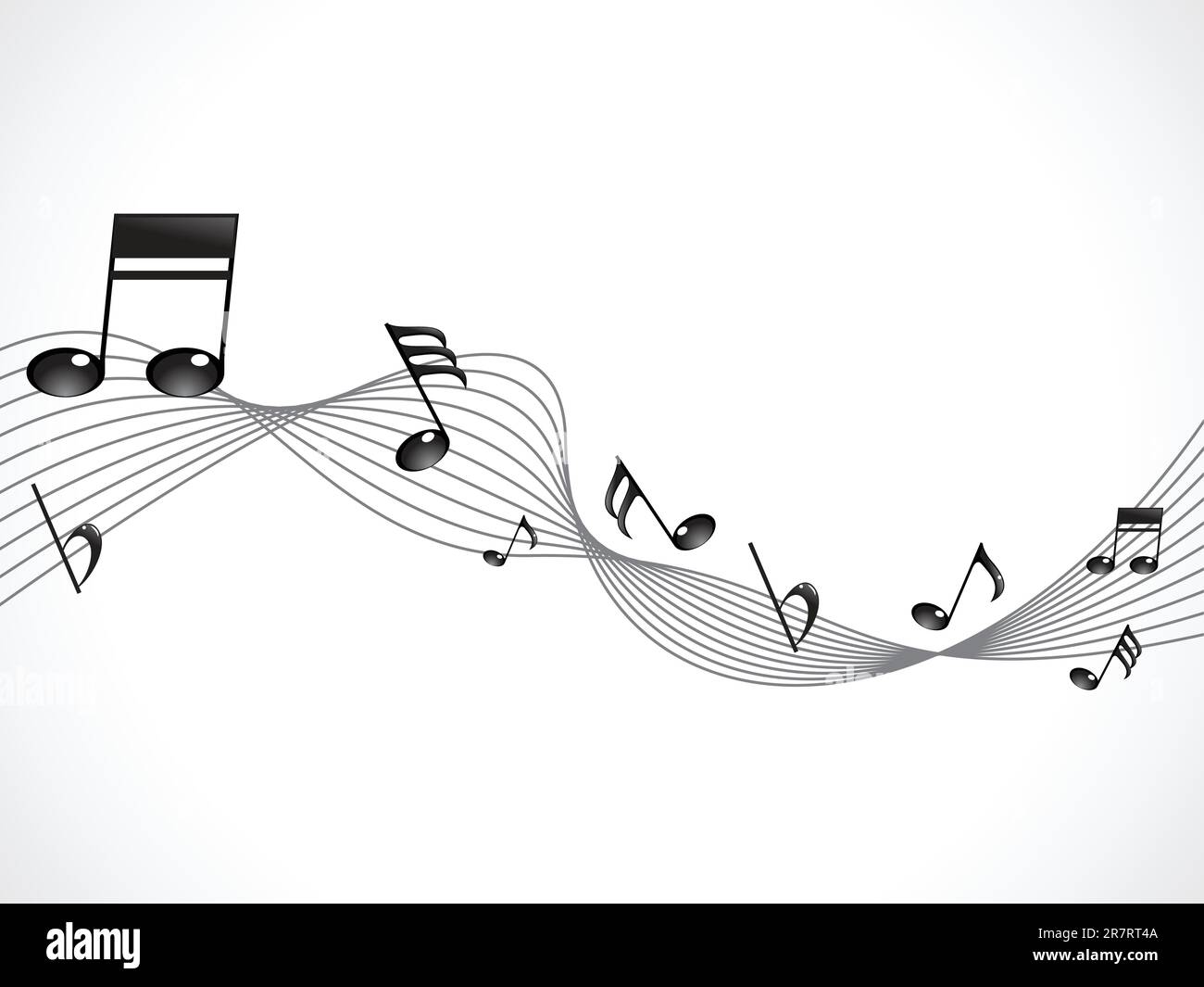 abstract musical note with wave vector illustration Stock Vector Image ...