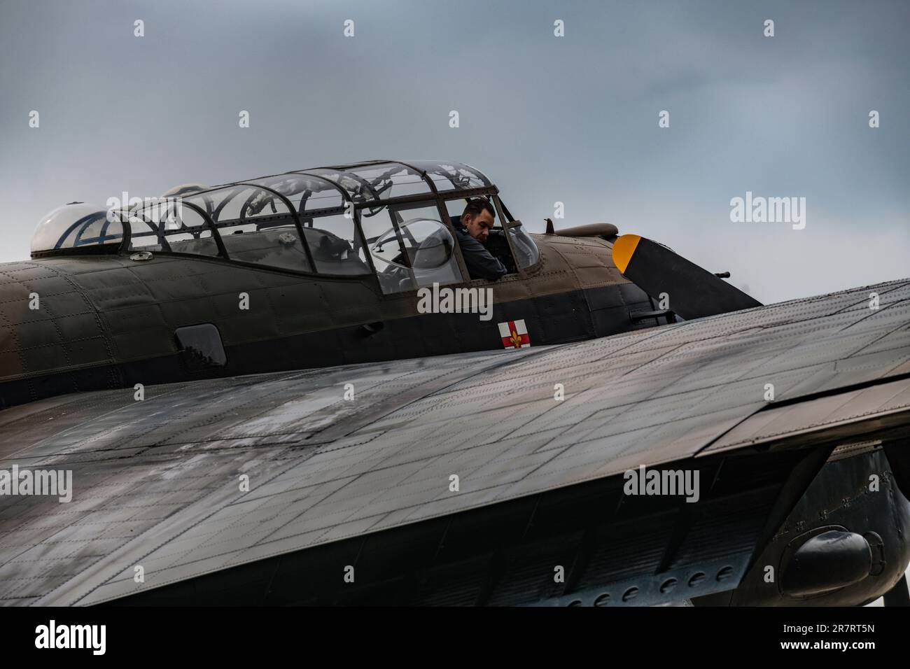 Ground crew prepare the Lancaster as the Battle of Britain memorial ...