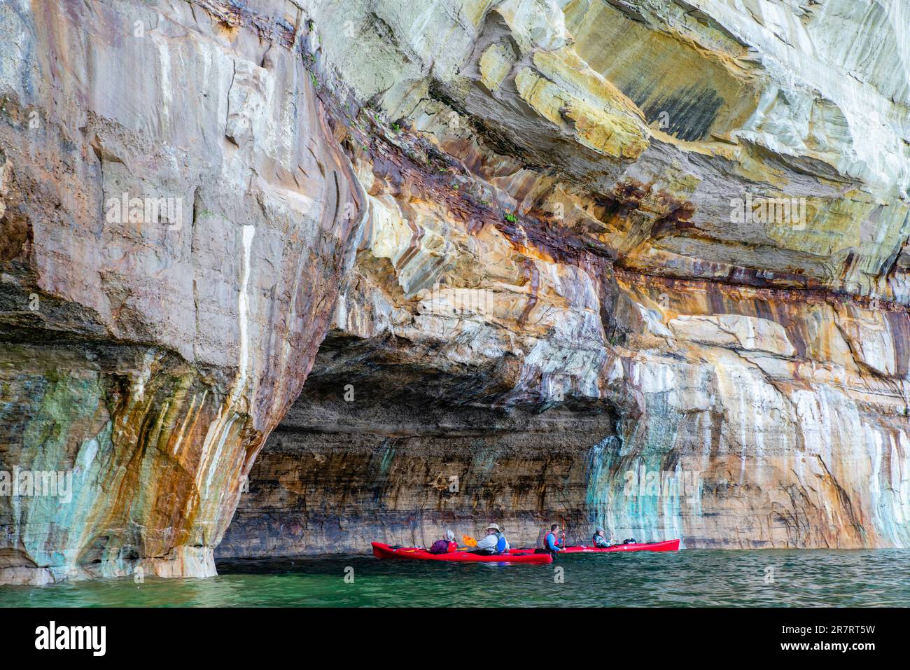 Exploring with a kayak, Pictured Rocks National Lakeshore, Munising ...