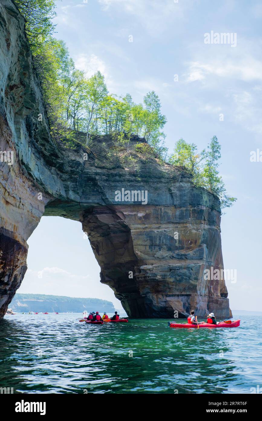View of Lover's Leap. Exploring with a kayak, Pictured Rocks National ...