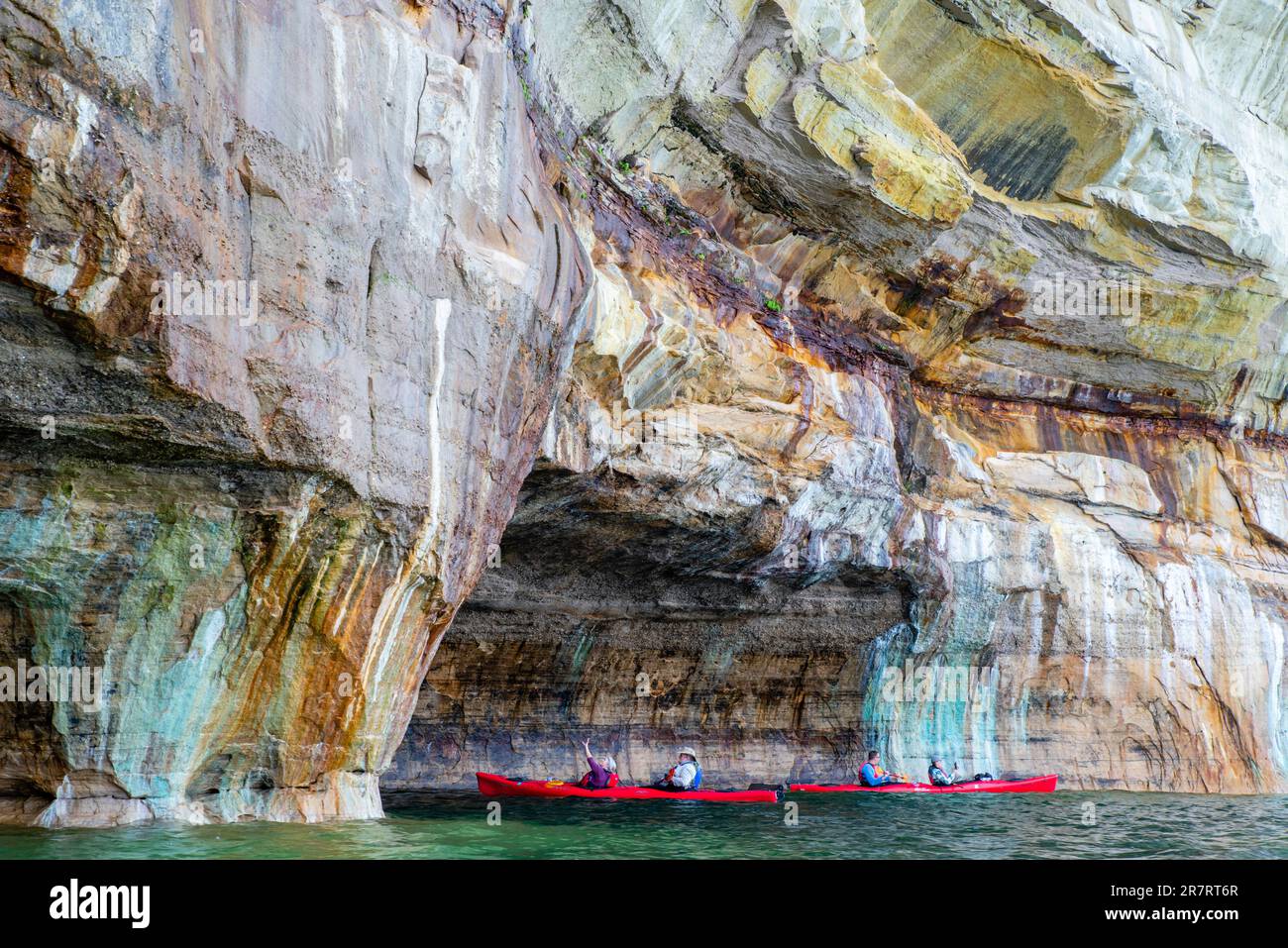 Exploring with a kayak, Pictured Rocks National Lakeshore, Munising ...