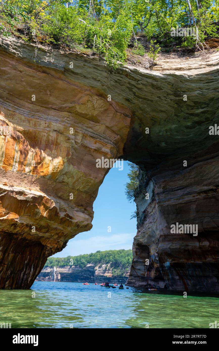 View of Lover's Leap. Exploring with a kayak, Pictured Rocks National ...