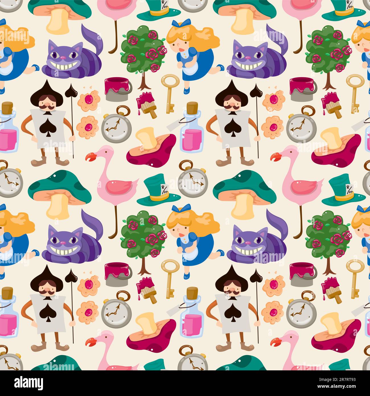 Wonderland pattern Stock Vector Images - Alamy