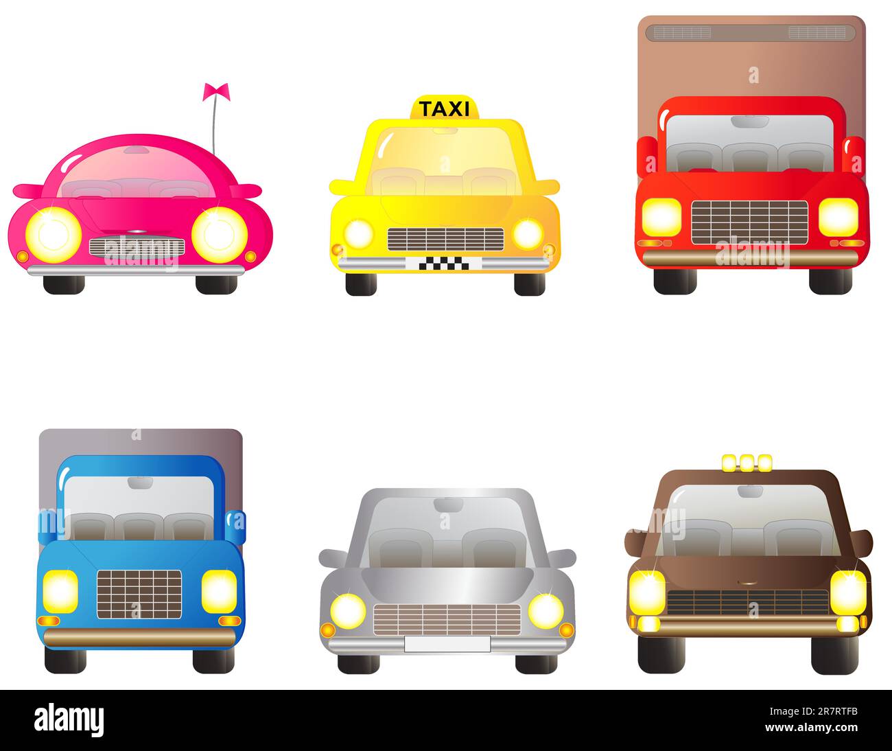 set colorful transport objects - car, jeep and lorry Stock Vector Image ...
