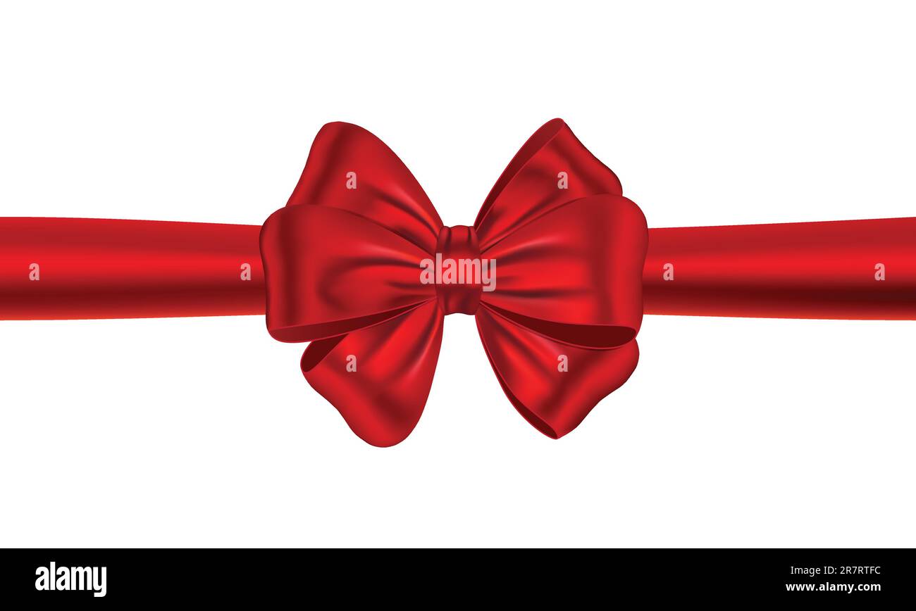 Red gift bow beautiful satin Stock Vector Images - Alamy