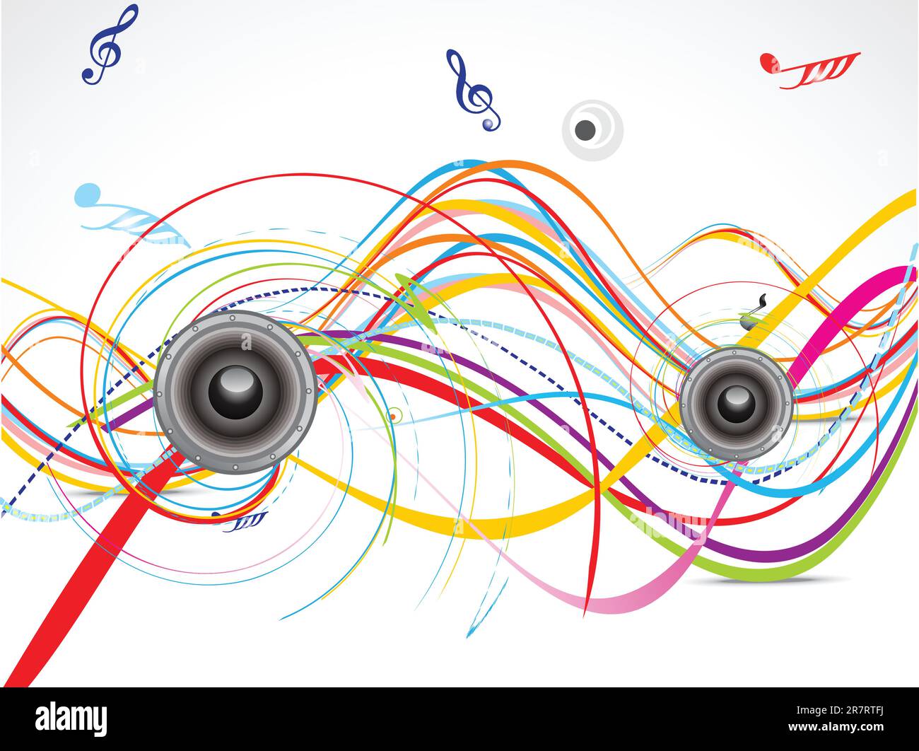 abstract musical background with wave vector illustration Stock Vector ...