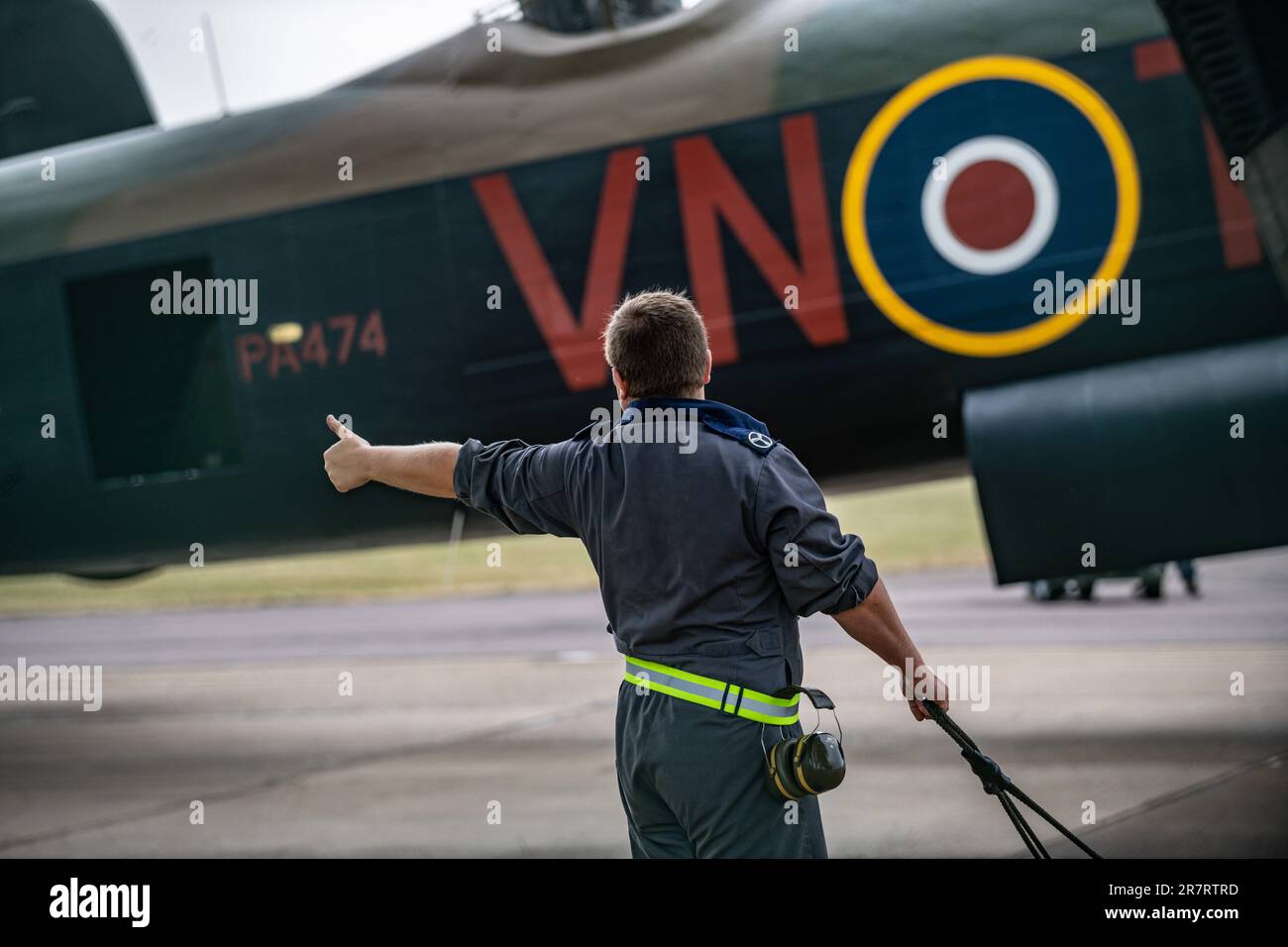 Coningsby, UK. 17th June, 2023. Ground crew prepare the Lancaster as ...