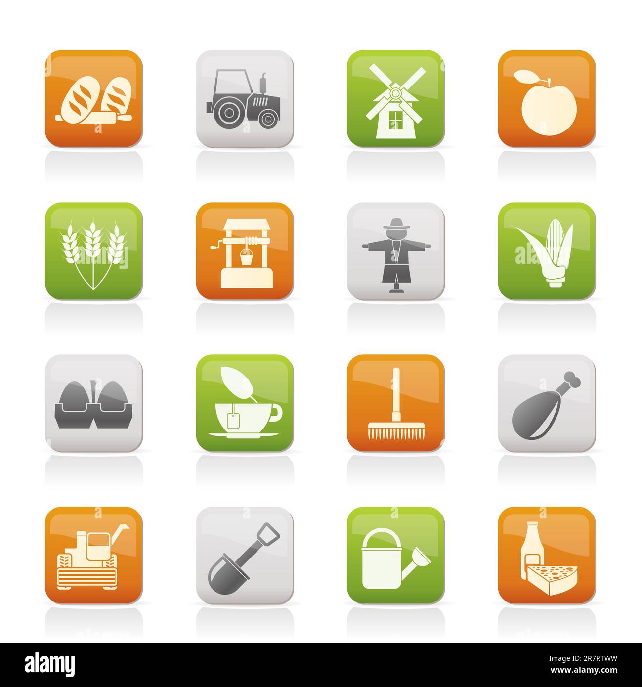 Agriculture and farming icons - vector icon set Stock Vector Image ...