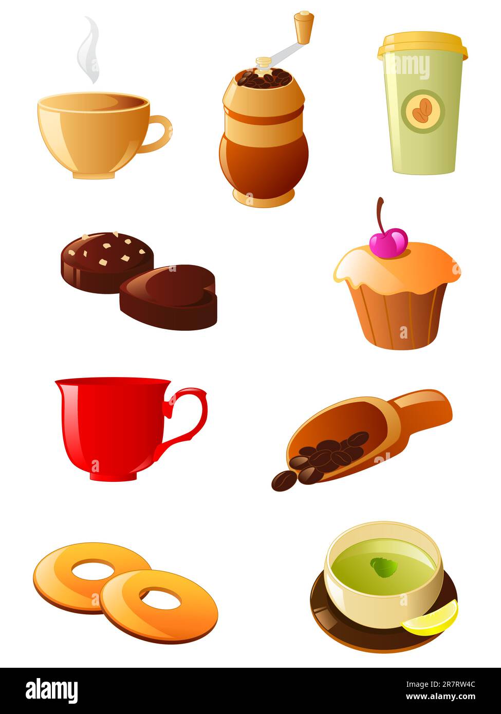 Cup coffee bean red Stock Vector Images - Alamy