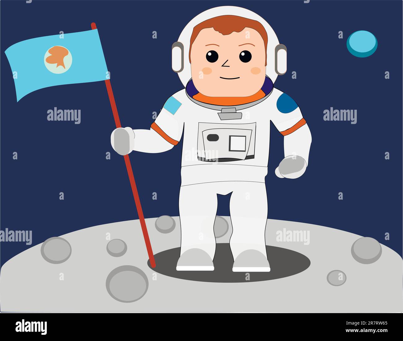 Illustration of an astronaut on the moon Stock Vector Image & Art - Alamy