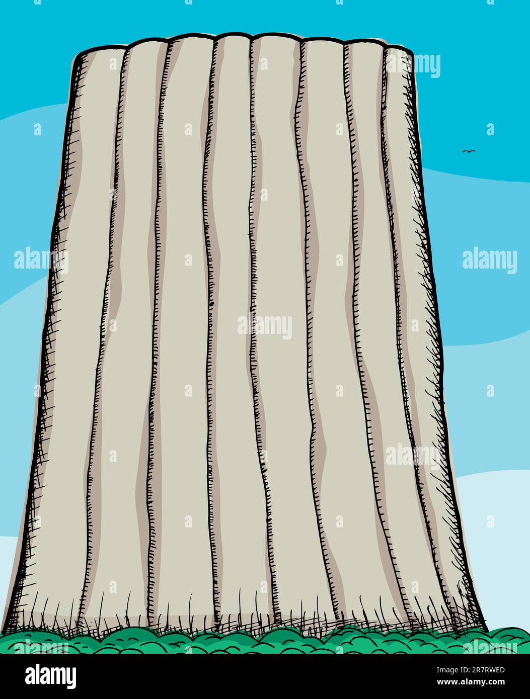 Illustration of Devil's Tower National Monument in Wyoming, United ...