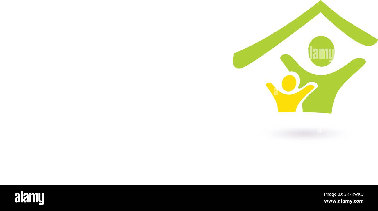 Two people under roof icon. Vector Illustration Stock Vector Image ...