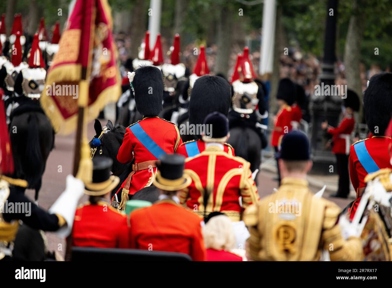London, UK. 17 June 2023. HM King Charles III leads members of the ...